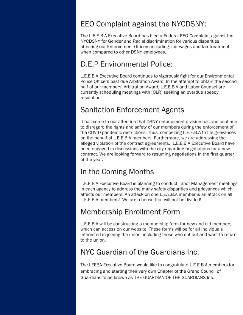 LEEBA Newsletters | LEEBA